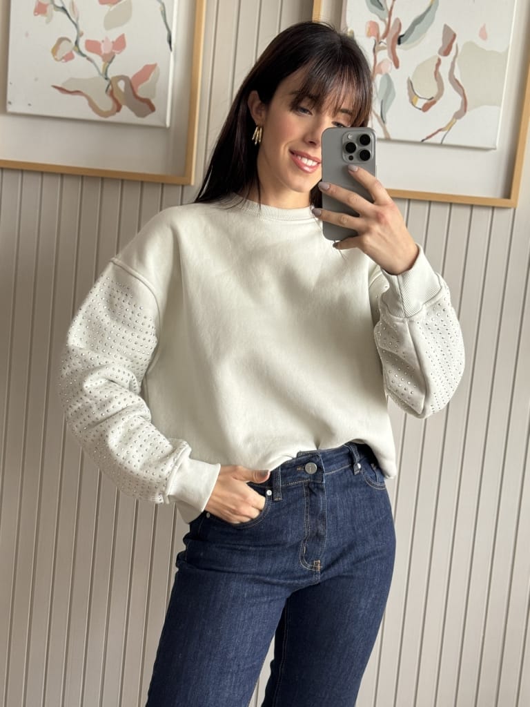 BUZO HOT FIX BEIGE - Vicca